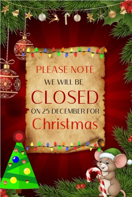 Christmas Closed Notice Reel Template | PosterMyWall