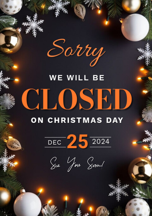 Christmas closed template | PosterMyWall