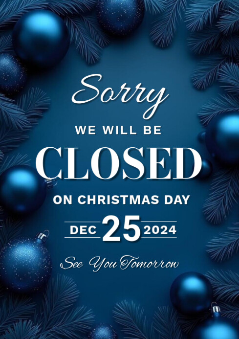 Christmas closed template | PosterMyWall
