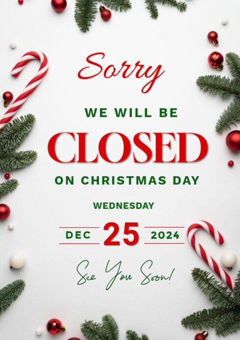 Copy of Christmas closed template | PosterMyWall