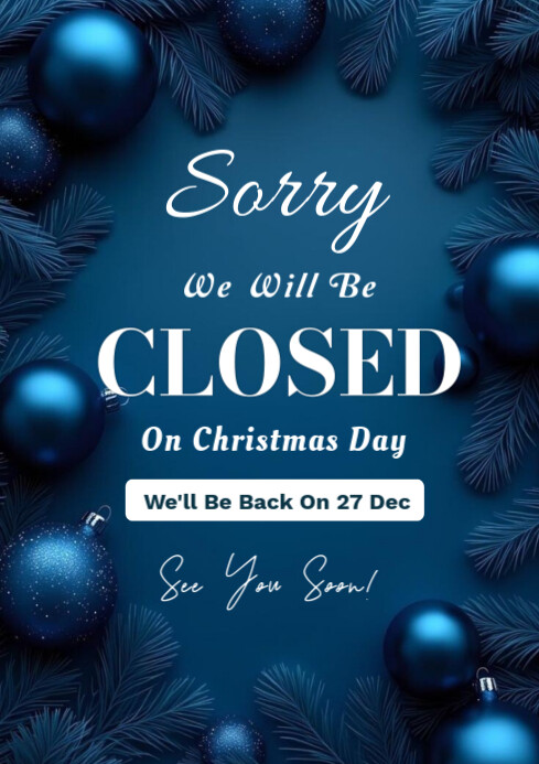 Christmas closed template | PosterMyWall