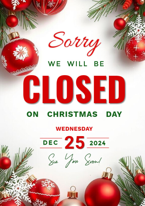 Christmas closed template | PosterMyWall