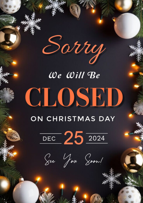 Christmas closed template | PosterMyWall