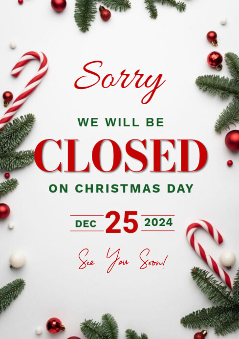 Copy of Christmas closed template | PosterMyWall
