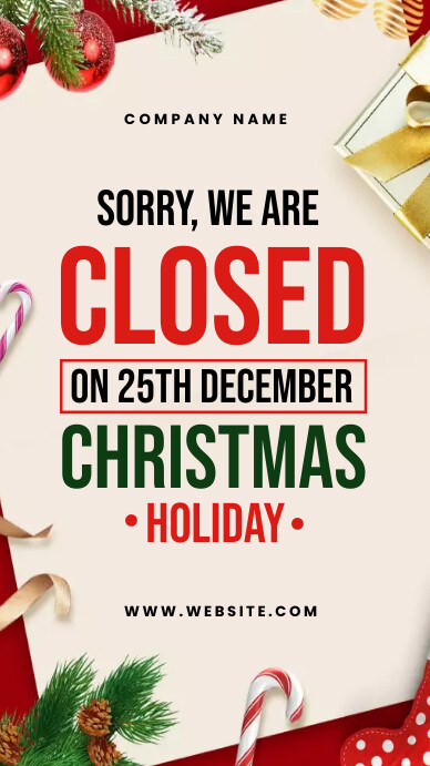 Christmas Closing Noticed Instagram Story Template | PosterMyWall