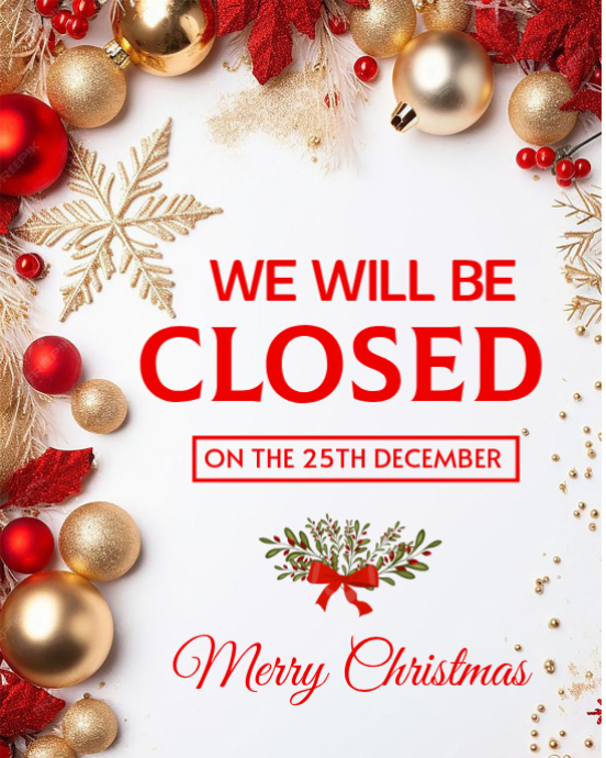 Christmas closure design Template | PosterMyWall