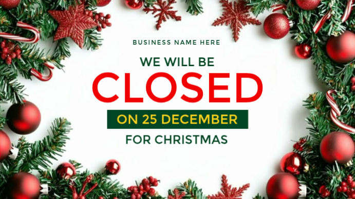 Christmas Closure Notice Template | PosterMyWall