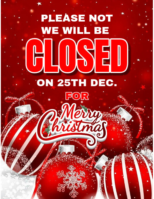 Christmas closure template | PosterMyWall