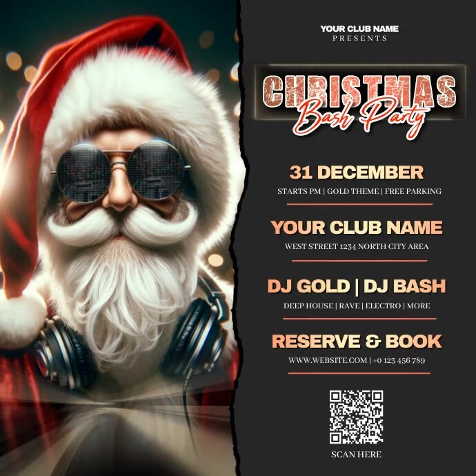 CHRISTMAS CLUB party bash template | PosterMyWall