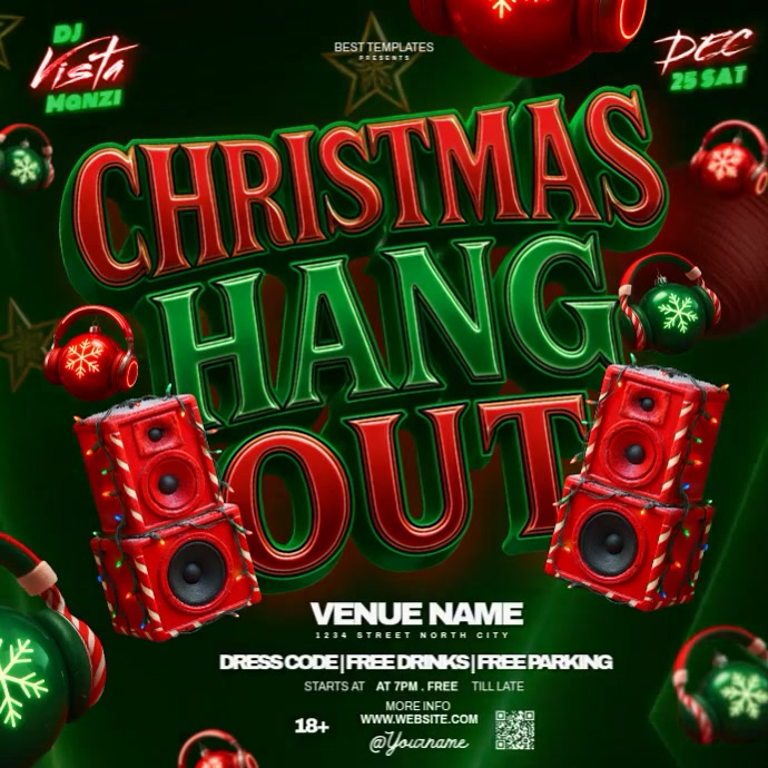 christmas club party event design template | PosterMyWall
