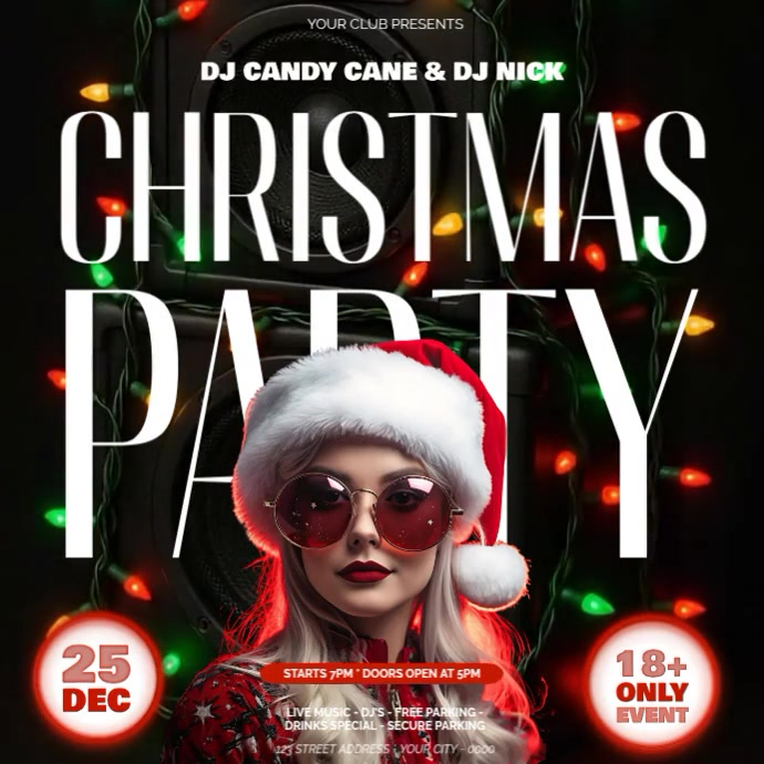 christmas club party event design template | PosterMyWall