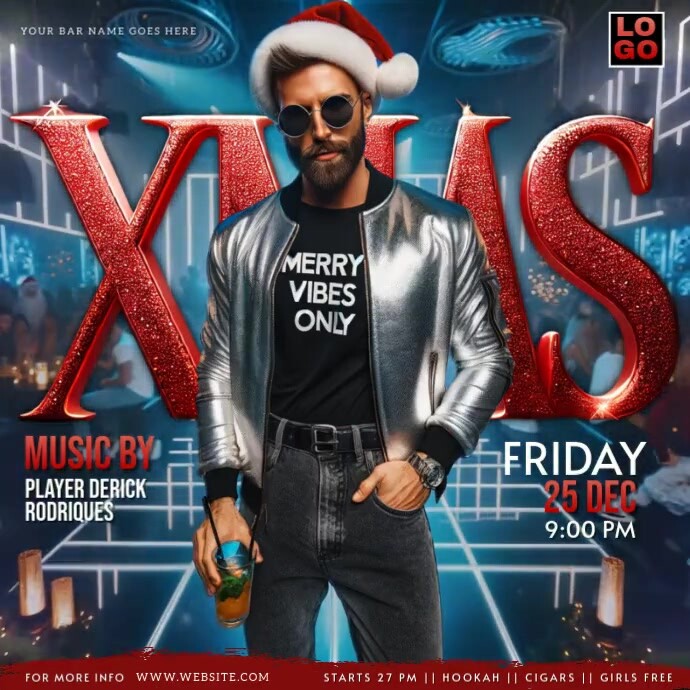 Plantilla de christmas club party event design template | PosterMyWall