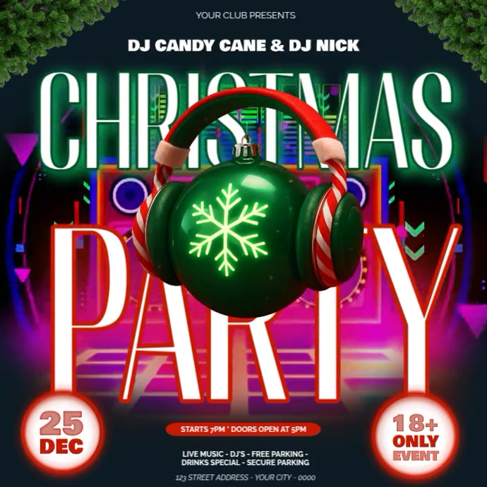 christmas club party event design template | PosterMyWall
