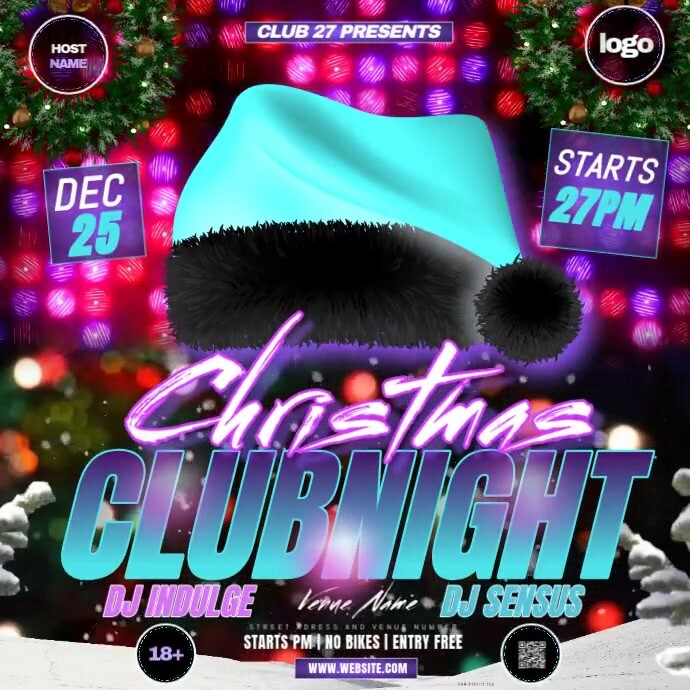 CHRISTMAS CLUB PARTY FLYER Template | PosterMyWall
