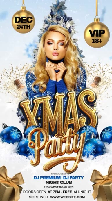 Christmas Club ugly sweater party event Template | PosterMyWall