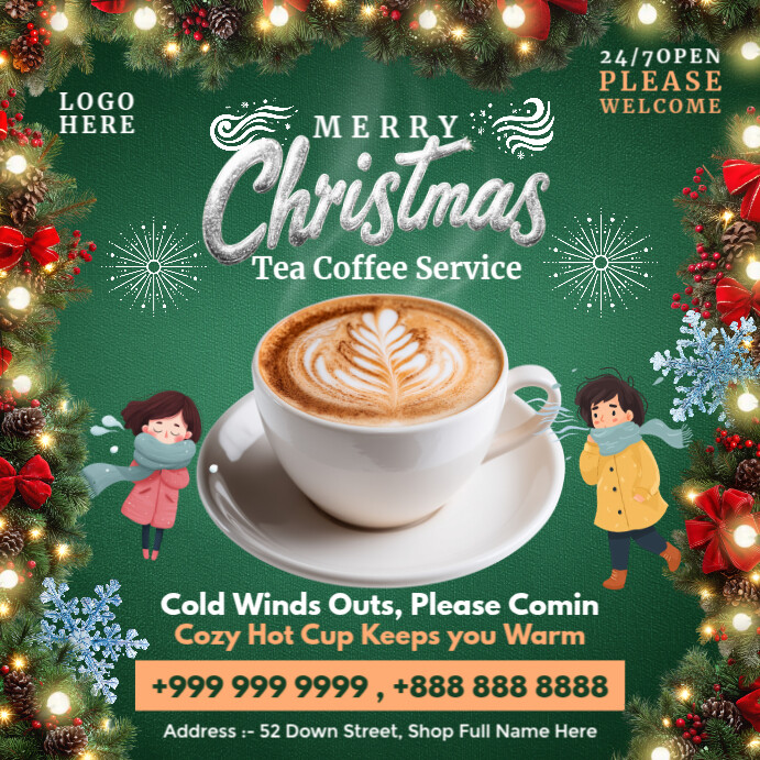 Copy of Christmas Coffee Service 2025 Template | PosterMyWall