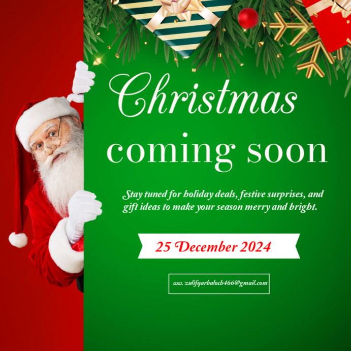 Christmas coming soon Template | PosterMyWall