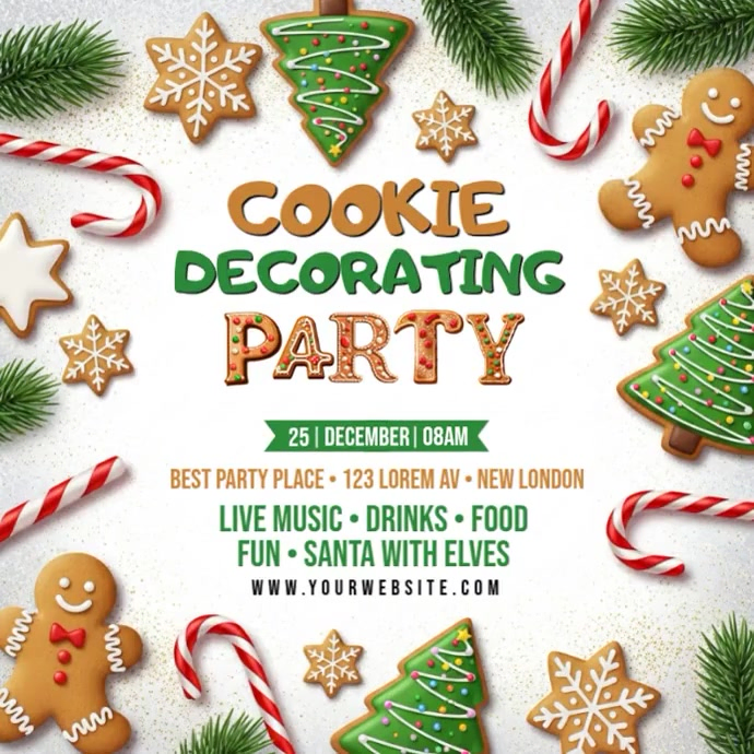 christmas cookie decorating party Template | PosterMyWall