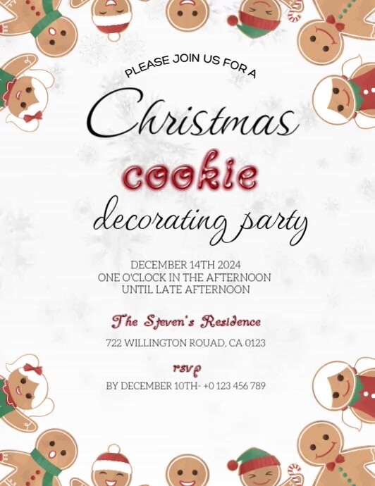 christmas cookie decorating party event template | PosterMyWall