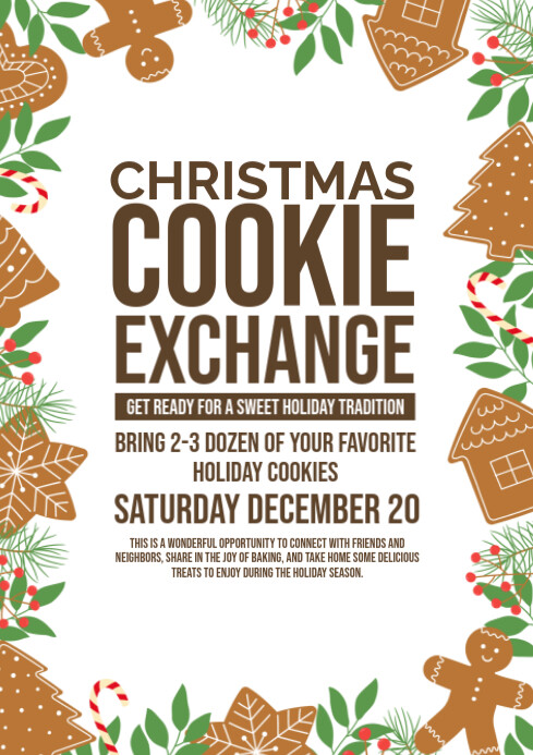 Christmas cookie exchange Template | PosterMyWall
