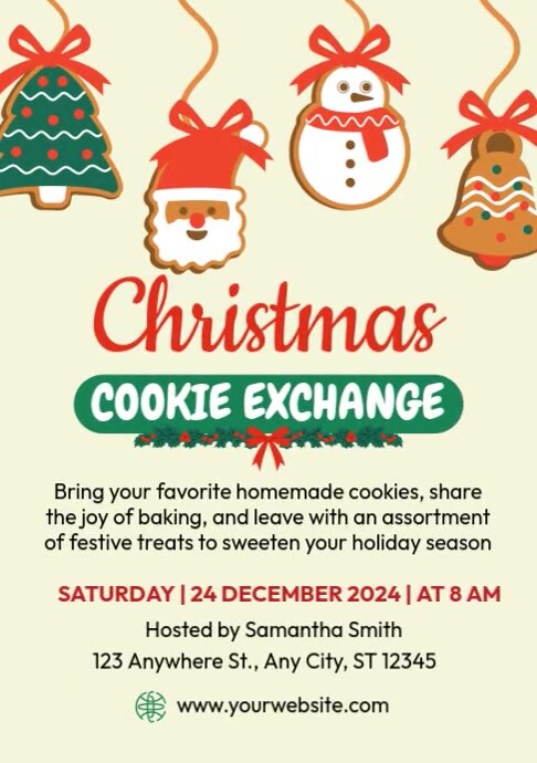 Plantilla de Christmas Cookie Exchange | PosterMyWall