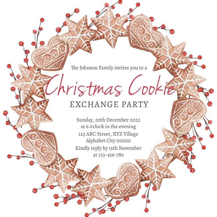 Copy of Christmas Cookie Exchange Party Invitation | PosterMyWall