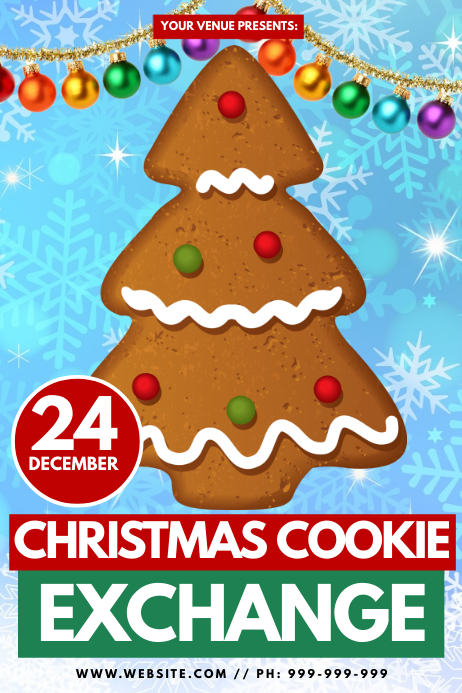 Christmas Cookie Exchange Poster Template | PosterMyWall
