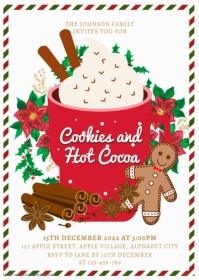 Christmas Cookies and Cocoa Party Invitation Template | PosterMyWall