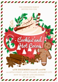 Christmas Cookies and Cocoa Party Invitation Template | PosterMyWall