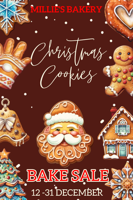 Plantilla de Christmas Cookies Bake Sale Poster Template | PosterMyWall