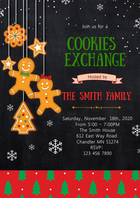 Christmas cookies exchange invitation Template | PosterMyWall