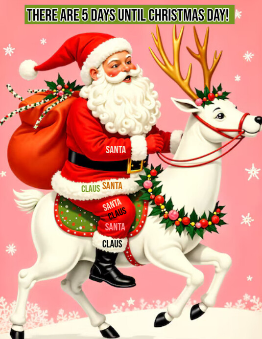 Christmas Countdown with Santa claus Template | PosterMyWall