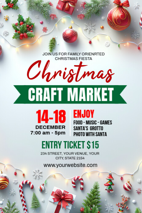 Copy of Christmas Craft Fair & Festival Ad Template | PosterMyWall