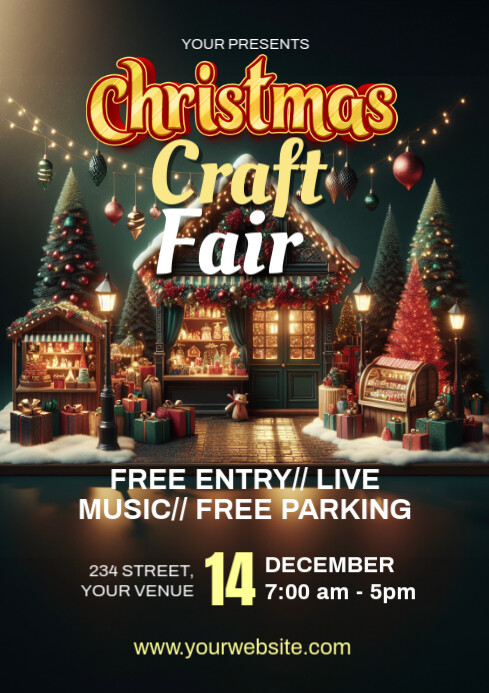 Christmas Craft Fair Flyer Template | PosterMyWall