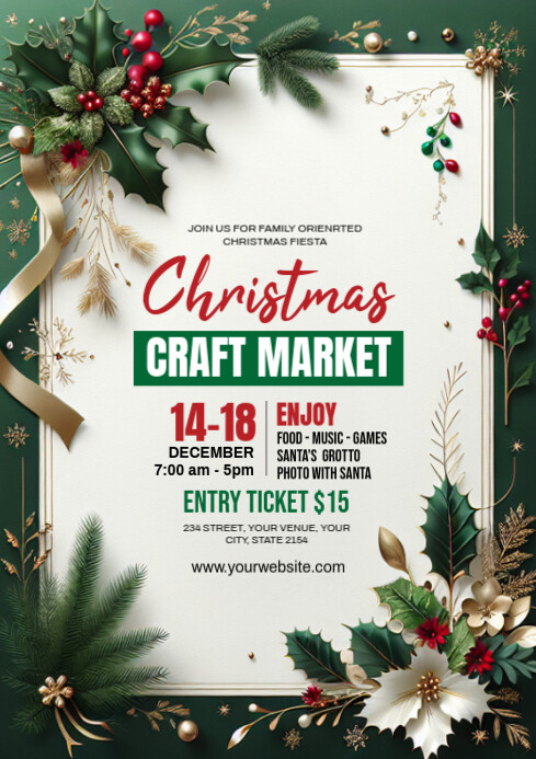 Christmas Craft Market Event Flyer Template | PosterMyWall