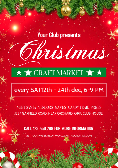 Christmas craft market flyer Template | PosterMyWall
