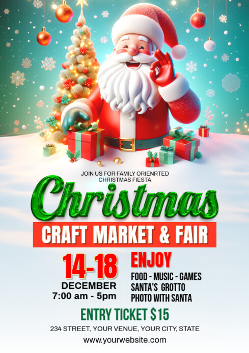 Copy of Christmas Craft Market Flyer Template | PosterMyWall