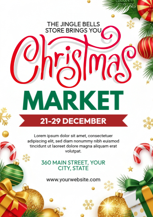 Christmas Craft Market Flyer Template | PosterMyWall