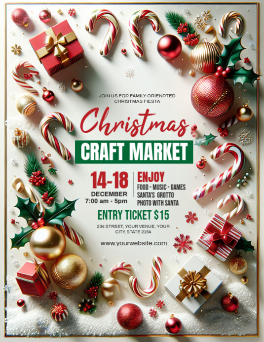 Christmas Craft Market Flyer Template | PosterMyWall