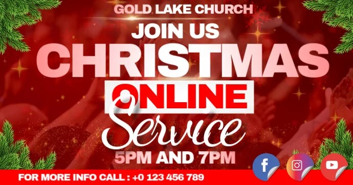 CHRISTMAS DAY CHURCH SERVICE DESIGN Template | PosterMyWall