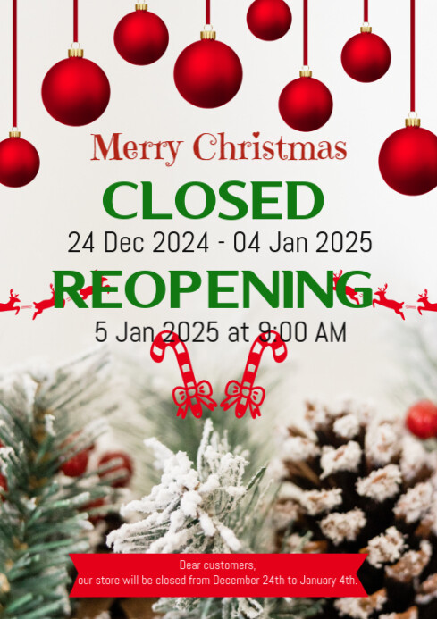 Christmas day closed Template | PosterMyWall