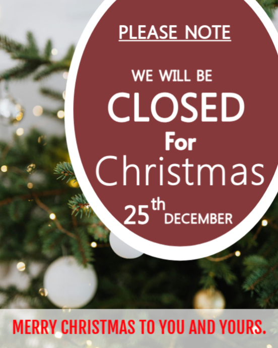 Christmas Day closed notice Template | PosterMyWall