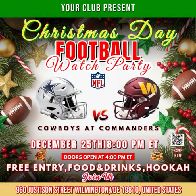 Christmas Day Football :Dallas Cowboys at Washington Commanders Watch ...