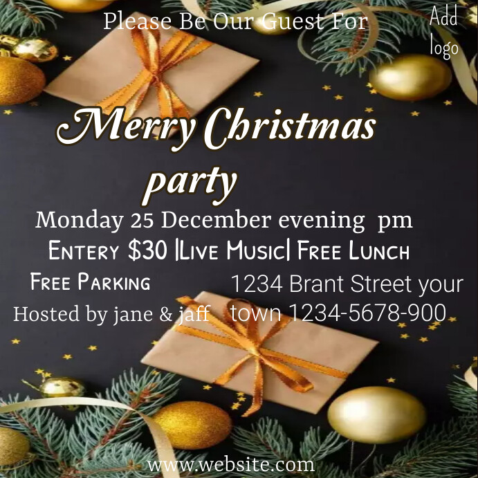 Christmas day party instagram post Template | PosterMyWall