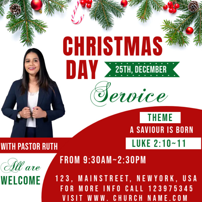 Copy of Christmas day service poster ad design | PosterMyWall