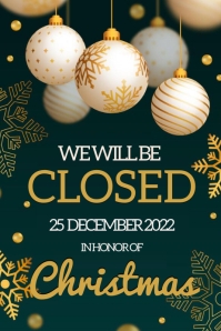 CHRISTMAS DAY SHOP CLOSED NOTICE TEMPLATE | PosterMyWall
