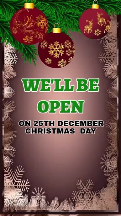 Copy of Christmas day shop open close notice template | PosterMyWall