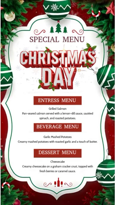 Christmas Day Special Menu Template | PosterMyWall