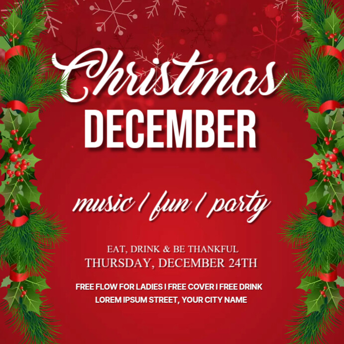 Christmas December Party Template | PosterMyWall