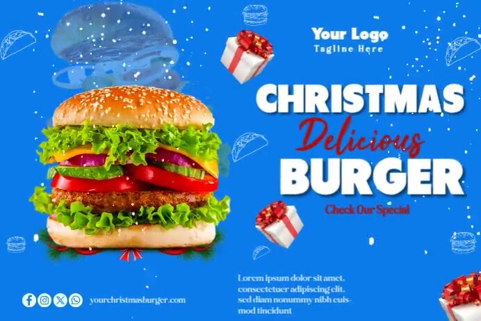 Christmas Delicious Burger Promo (1) Template | PosterMyWall